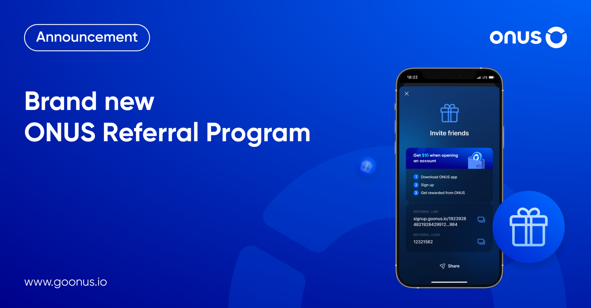 Brand new ONUS Referral Program