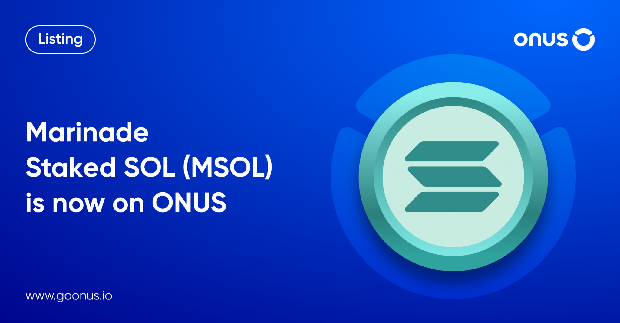 Marinade Staked SOL Token (MSOL) is now available on ONUS