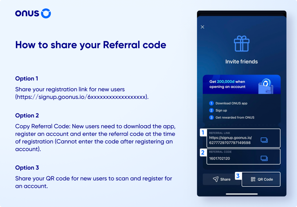 Instructions to add Referral code