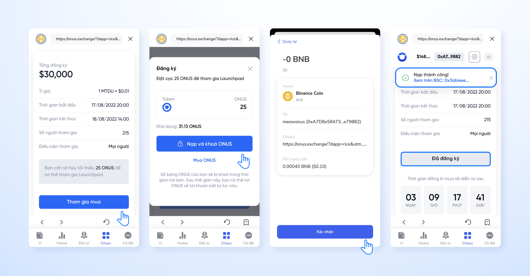 Hướng dẫn tham gia Launchpad MetaDoge (MTDU) trên ONUS DeFi