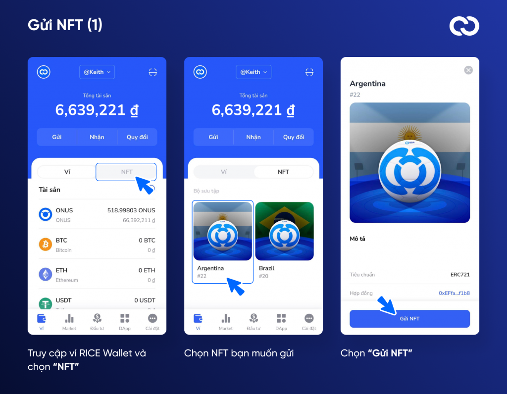 Hướng dẫn gửi/nhận NFT trên ví RICE Wallet