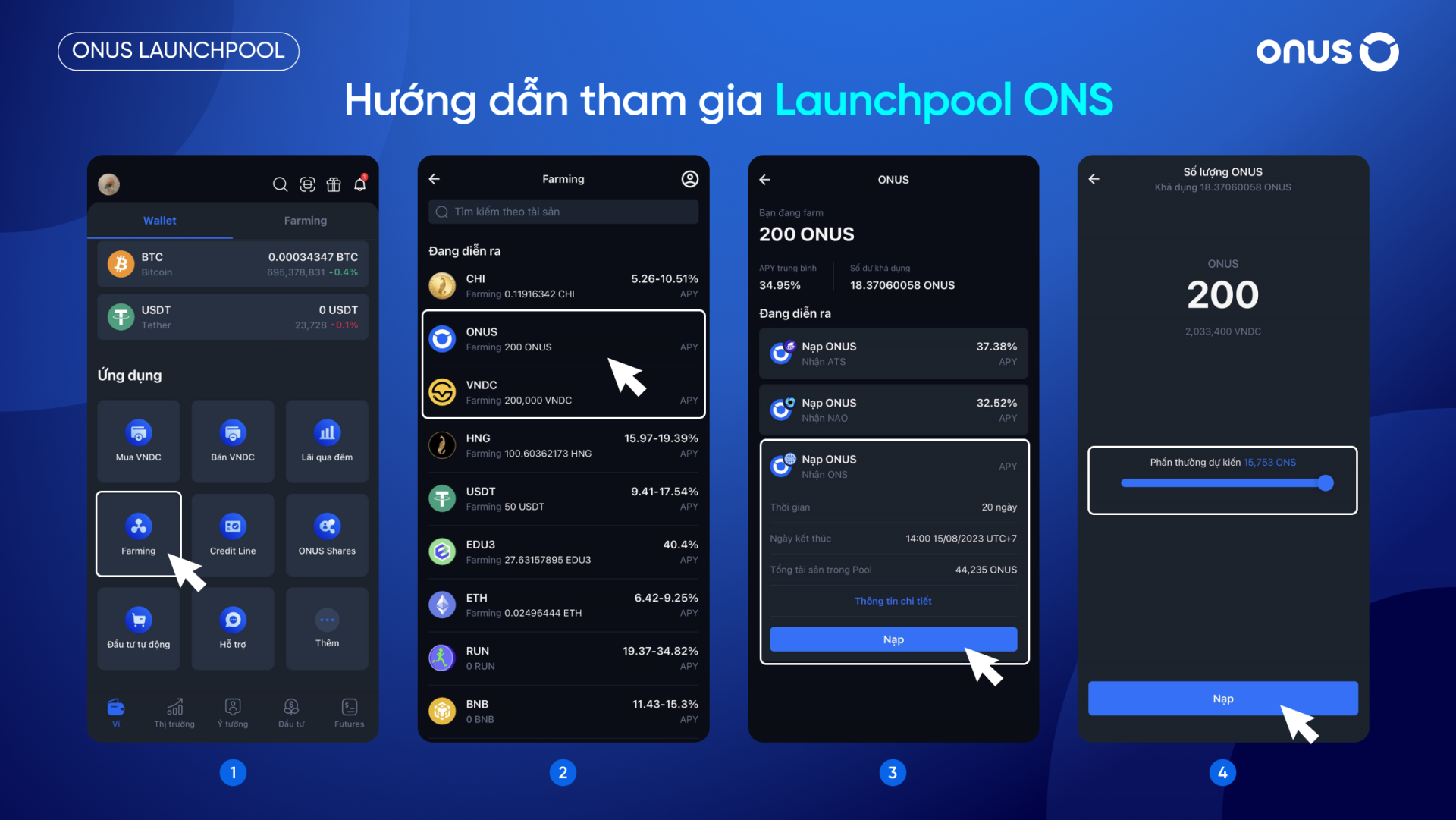 Hướng dẫn tham gia Launchpool ONUS Name Service (ONS)